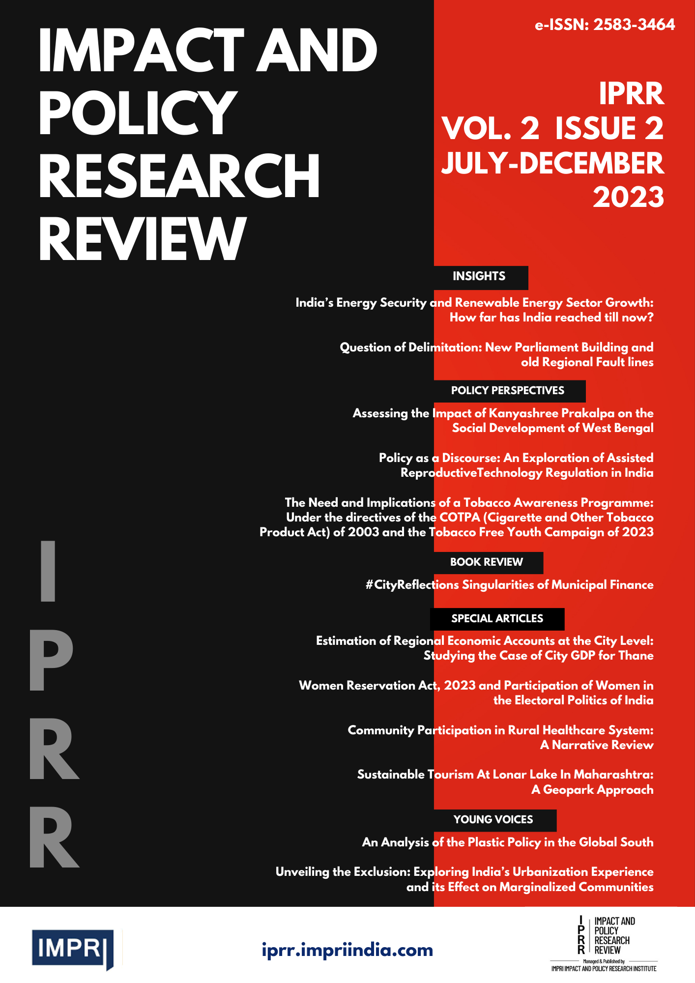 Volume 2, Issue 2 (July to December 2023) – Impact and Policy Research ...